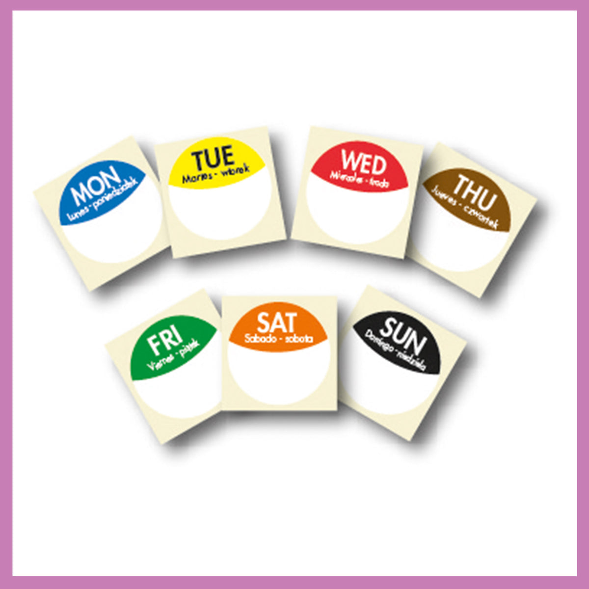 Food Safety Label, Days of the Week, Permanent Adhesive, 25mm Diameter ...