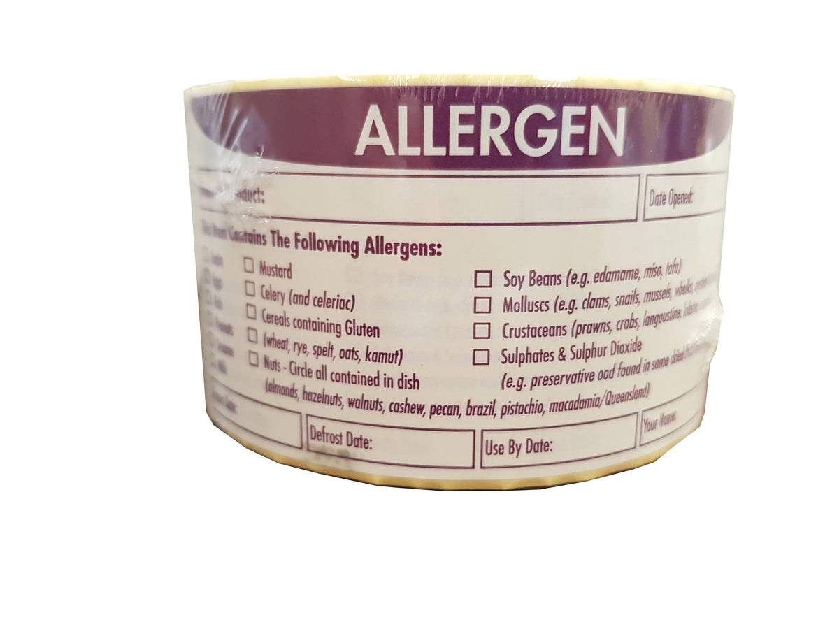 Food Allergen, Safety Label, Removable Adhesive, 51 x 102 mm, 1 roll o ...