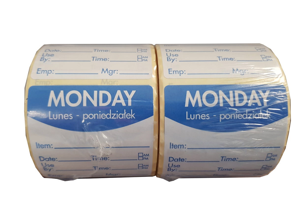 Food Safety Day Label, Removable Adhesive, 51mm Square. 1 roll of 500 ...